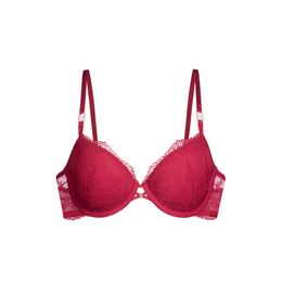 Dorina Damen B&uuml;gel-BH "Jemma", Gr. 75, rot, Obermaterial: 58% Polyamid, 34% Polyester, 8% Elasthan, BHs, Spitze, feminin, schmale Tr&auml;ger, leicht