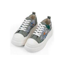 DOGO Damen Ballerina "Freya Low-Top Sneaker Origami Bloom Damen Sneaker", Gr. 38, bunt, Textil, Schuhe, Handgefertigt