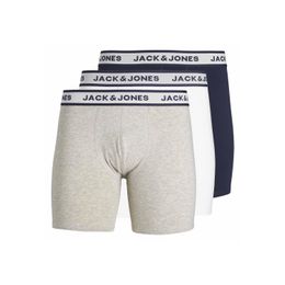 Jack & Jones JACK & JONES Herren Boxershorts "Boxershort JACSOLID BOXER BRIEFS 3P 3er Pack", Gr. L, bunt, Obermaterial: 95% Baumwolle CO. 5% Elasthan EL.,