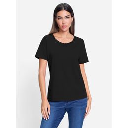 Heine Damen T-Shirt "T-Shirt", schwarz, Gr. 36, unifarben, 95% Baumwolle, 5% Elasthan, Shirts
