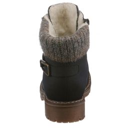 Rieker Damen Winterstiefelette, Gr. 36, grau, Nubuklederimitat, Textil, kontrastfarbene Details, Schuhe, Winterboots, Schn&uuml;rboots mit Strickrand und
