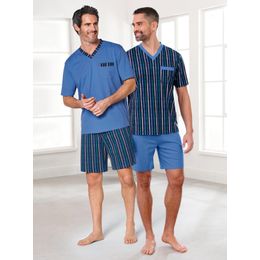 wäschepur WÄSCHEPUR Herren Shorty, Gr. 48, blau, 100% Baumwolle, Homewear-Sets