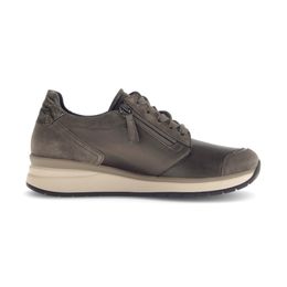 Gabor Damen Keilsneaker "CAPRI", Gr. 37, beige, Lederimitat, Veloursleder, metallic, Schuhe, Freizeitschuh, Halbschuh, Schn&uuml;rschuh in Extraweite K