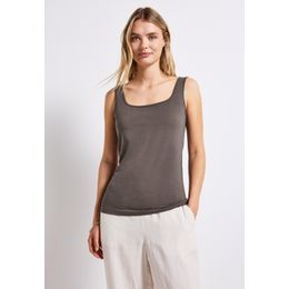 Street One Damen Tr&auml;gertop, braun, Gr. 34, unifarben, Web, 93% Baumwolle, 5% Elasthan, 2% Viskose, Tops, im soften Baumwoll-Mix