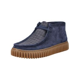 Clarks Herren Schn&uuml;rschuh "Clarks Stiefelette Textil", Gr. 42, blau, Textil, Schuhe