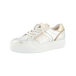 Paul Green Damen Sneaker "Paul Green Sneaker Leder", Gr. 39, silber, Leder, Schuhe