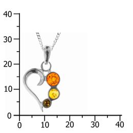 OSTSEE-SCHMUCK Damen Kette mit Anh&auml;nger "OSTSEE-SCHMUCK Kette mit Anh&auml;nger Herz Kette mit Anh&auml;nger Herz", 45cm, Silber 925 (Sterlingsilber), L: 40,
