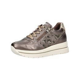 Nero Giardini Damen Plateausneaker "Nero Giardini Sneaker Leder", Gr. 38, braun, Leder, Schuhe