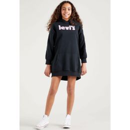 LEVI'S KIDS Mädchen Sweatkleid "SWEATSHIRT DRESS WITH TAPI", schwarz, Gr. 12, bedruckt, Sweatware, Obermaterial: 60% Baumwolle, 40% Polyester,