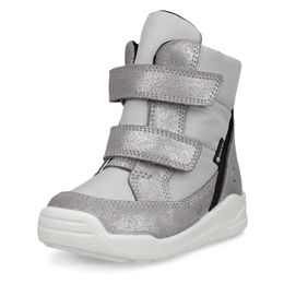 Ecco M&auml;dchen Klettstiefel "Urban Mini", Gr. 28, silber, Textil, Veloursleder, metallic, Schuhe, Winterboots, Winterstiefel, Stiefelette mit GORE-TEX