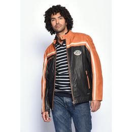 Mustang Herren Lederjacke "Gunner", orange, Gr. 60, Obermaterial: 100% Lammleder; Futter: 100% Baumwolle; &Auml;rmelfutter: 100% Polyester, Jacken