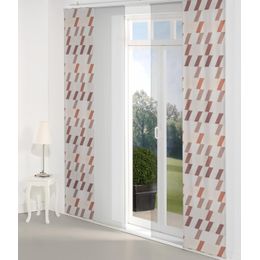 Schiebegardine WIRTH, B:60cm H:245cm, orange, Jacquard, Baumwolle, Polyester, Wohnzimmer, Gardinen, "Bray"