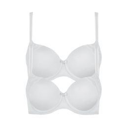 LISCA Damen Schalen-BH "2er Pack Schalen BH Evelyn", Gr. 80, wei&szlig;, Obermaterial: 83% Polyamid PA. 17% Elasthan EL., BHs