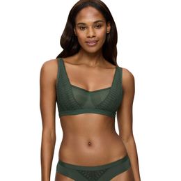 Triumph Damen B&uuml;gel-BH "Aura Spotlight T", Gr. 75, gr&uuml;n, Spitze, Obermaterial: 85% Polyamid, 15% Elasthan, unifarben, BHs, moderne Grafikspitze,