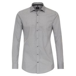 Venti Herren Businesshemd "Venti Businesshemd Langarm Print", schwarz, Gr. 41, bedruckt, 97% Baumwolle, 3% Elasthan, Hemden