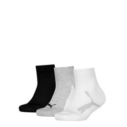Puma Damen Kurzsocken "Puma KIDS BWT QUARTER 3P", Gr. 31, wei&szlig;, Obermaterial: 68% Baumwolle, 15% Polyamid, 15% Polyester, 2% Elasthan, unifarben,