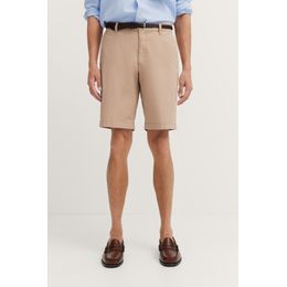 Bugatti Herren Bermudas, beige, Gr. 46, unifarben, 98% Baumwolle, 2% Elasthan, Hosen, im l&auml;ssigen Stil
