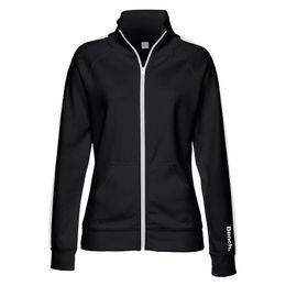 Damen Sweatjacke, BENCH. LOUNGEWEAR, Gr. 36, schwarz-wei&szlig;, Jersey, Obermaterial: 60% Baumwolle, 40% Polyester, unifarben mit Farbeinsatz,