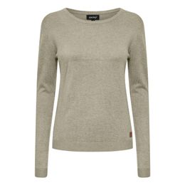 oxmo Damen Strickfleece-Pullover "Strickpullover OXEdda", gr&uuml;n, Gr. XXL, Obermaterial: 70% Viskose CV. 30% Nylon NY., Pullover
