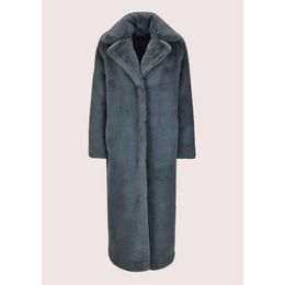 Madeleine Mode MADELEINE Damen Langmantel "Mantel Langer Faux-Fur-Mantel für Damen", blau, Gr. 44, Obermaterial: 100% Polyester PES., Mäntel