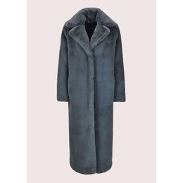 Madeleine Mode MADELEINE Damen Langmantel "Mantel Langer Faux-Fur-Mantel f&uuml;r Damen", blau, Gr. 40, Obermaterial: 100% Polyester PES., M&auml;ntel