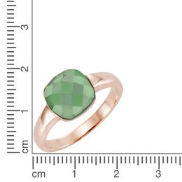JAMELLI Damen Fingerring "Silber 925 ros&eacute;-vergoldet mit gr&uuml;nem Quarz-Stein (beh.)", 056 (17,8), 2,67, Silber 925 (Sterlingsilber), rot, Silber 925