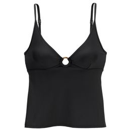 s.Oliver Damen Tankini-Top "Rome", schwarz, Gr. 38, unifarben, Polyamid, Bikini-Oberteile, in verschiedenen Unifarben