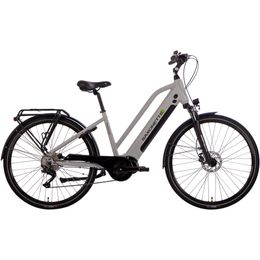 SAXONETTE E-Bike "Premium Sport (Trapez)", 45cm, 28 Zoll (71,12cm), silber, Elektrofahrr&auml;der, Pedelec, Elektrofahrrad f&uuml;r Damen