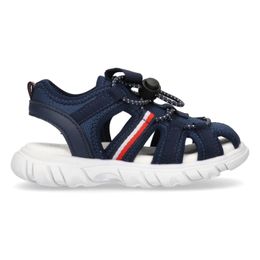 Tommy Hilfiger Kinder Sandale, Gr. 26, blau, Polyester, Synthetik, Schuhe, Babyschuh, Lauflernschuh, Sommerschuh mit Gummizug