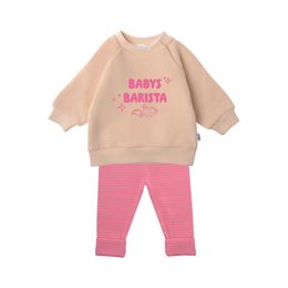 Liliput M&auml;dchen Sweatanzug "Babys Barista", beige, Gr. 74, bedruckt, 95% Baumwolle, 5% Polyester, Sportanz&uuml;ge, bestehend aus Sweatshirt und Leggings
