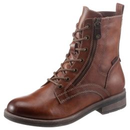 Tamaris Damen Schn&uuml;rboots "SHAE", Gr. 39, braun, Lederimitat, Schuhe, Blockabsatz, Schn&uuml;rboots Stiefelette mit Zierrei&szlig;verschluss