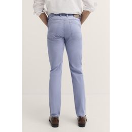 Bugatti Herren 5-Pocket-Hose, blau, Gr. 35, unifarben, 86% Baumwolle, 11% Polyester, 3% Elasthan, Hosen, mit Stretchfunktion