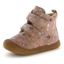 Naturino Baby Lauflernschuh "Bubble Wide", Gr. 23, rosa, Veloursleder, gebl&uuml;mt, Schuhe, Klettstiefel mit Wollfutter, Gr&ouml;&szlig;enschablone zum Download