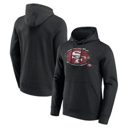 Fanatics Damen Kapuzenpullover "Fanatics Hoodie San Francisco 49ers Worn Graphic", schwarz, Gr. L, 80% Baumwolle, 20% Polyester, Pullover