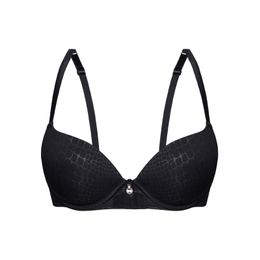 Sassa Mode SASSA Damen Push-up-BH "Push Up-BH PURE ANIMAL", Gr. 80, schwarz, Stoff, Obermaterial: 85% Polyester PES. 15% Elasthan EL., BHs