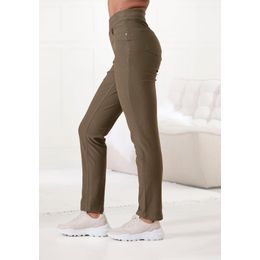 H.I.S. H.I.S Damen Schlupfhose, Gr. 36, gr&uuml;n, Obermaterial: 70% Baumwolle, 25% Polyester, 5% Elasthan, unifarben, Basic, Hosen, in Jeans Optik, Loungewear