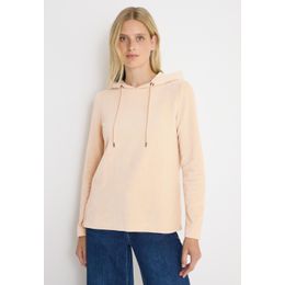Cecil Damen Kapuzenshirt, beige, Gr. S, unifarben, Stoff, 77% Baumwolle, 18% Polyester, 5% Elasthan, Shirts, mit Kapuze mit Tunnelzugband