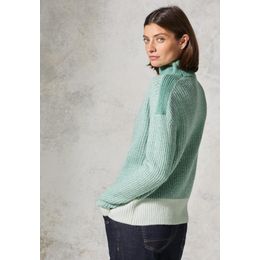 Cecil Damen Rollkragenpullover, gr&uuml;n, Gr. XL, unifarben, Web, 37% Baumwolle, 34% Polyacryl, 26% Polyester, 3% Elasthan, Pullover, im Melange Look