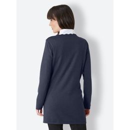 Damen Cardigan, blau, Gr. 36, CREATION L PREMIUM, unifarben, 75% Schurwolle, 25% Seide, Strickjacken