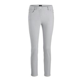 GOLDNER Damen 7/8-Hose "Kurzgr&ouml;&szlig;e Schmale Stretchhose BELLA", grau, Gr. 19, Obermaterial: 65% Baumwolle CO. 31% Polyester PES. 4% Elasthan EL.,
