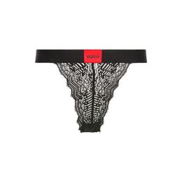 Hugo Damen Slip "BRIEF LACE", Gr. XL, schwarz, Jersey, Obermaterial: 85% Polyacryl, 15% Elasthan, unifarben, Unterhosen, mit Hugo Logobund