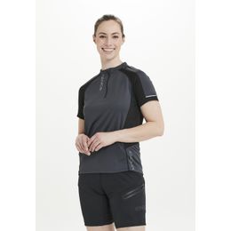 Endurance Damen Radtrikot "JAVA W Bike S/S Tee", schwarz, Gr. S, mehrfarbig, 100% Polyester, Trikots, mit reflektierenden Details