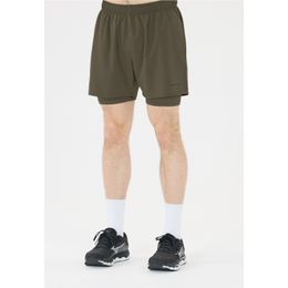 Shorts Endurance "Kros", Damen, Gr. S, US-Gr&ouml;&szlig;en, dunkelgr&uuml;n, 95% Polyester, 5% Elasthan, unifarben, kurz, Hosen Shorts, Im 2-in-1-Design mit Quick Dry und Stretch-Funktion