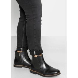 sheego Damen Stiefelette, Gr. 39, schwarz, Glattleder, Leder, Rindsleder, Schuhe