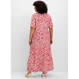sheego Damen Maxikleid "Maxikleid"hummer, gemustert, Gr. 50, gemustert, 100% Viskose, Kleider