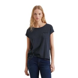 Marc O'Polo Damen T-Shirt "aus Organic Cotton", blau, Basic, Gr. S, MARC O'POLO DENIM, unifarben, Obermaterial: 100% Baumwolle, Shirts
