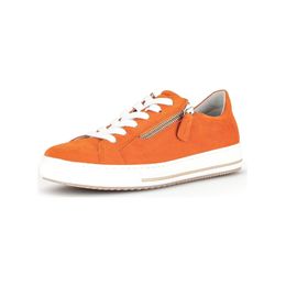 Gabor COMFORT Damen Sneaker "Gabor Comfort Sneaker Veloursleder", Gr. 38,5, orange, Veloursleder, Schuhe