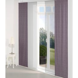 Schiebegardine WIRTH, B:60cm H:225cm, lila, Jacquard, Baumwolle, Polyester, Wohnzimmer, Gardinen, "Torbole"
