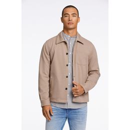LINDBERGH Herren Blusenjacke, beige, Gr. S, unifarben, Web, Obermaterial: 75% Polyester, 22% Viskose, 3% Elasthan, Jacken, mit Brusttasche und