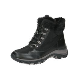 Caprice Damen Schn&uuml;rstiefelette "Caprice Stiefelette Leder/Textil", Gr. 39, schwarz, Leder, Textil, Schuhe